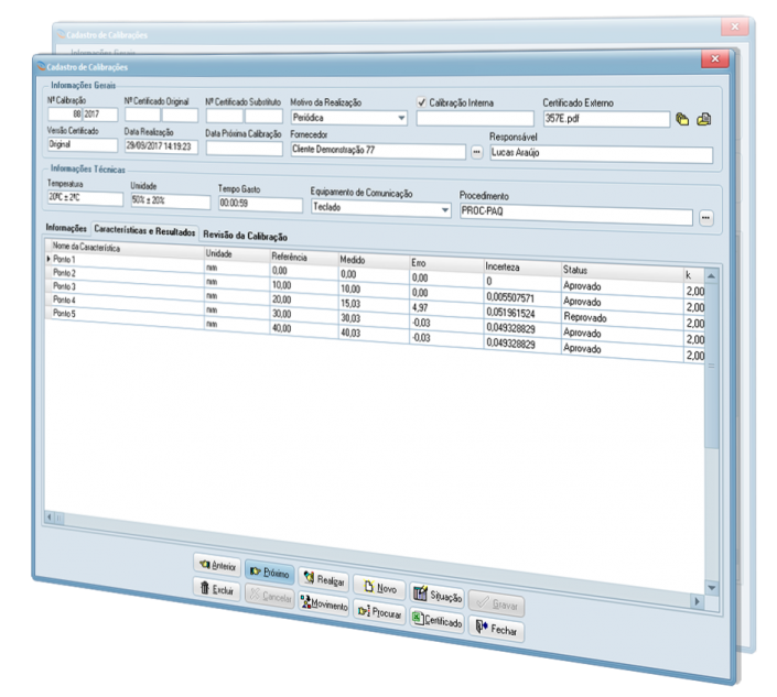 Cali - Softwares para Laboratórios de Calibração